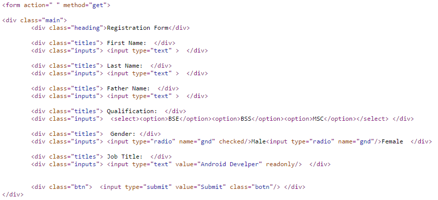 Registration Form Using Div Elements in Html CSS - Programming SeekerzZ Registration Form Using Div Elements in Html CSS - Programming SeekerzZ