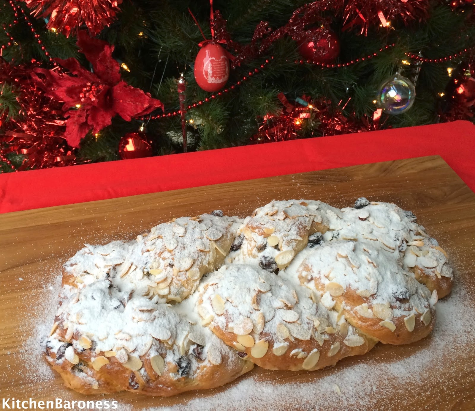 KitchenBaroness: Braided Stollen With Three Logs Of Marzipan