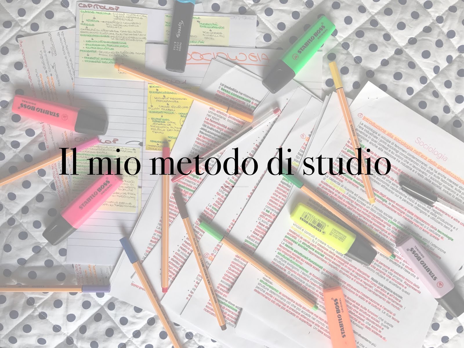 IL MIO METODO DI STUDIO 2017