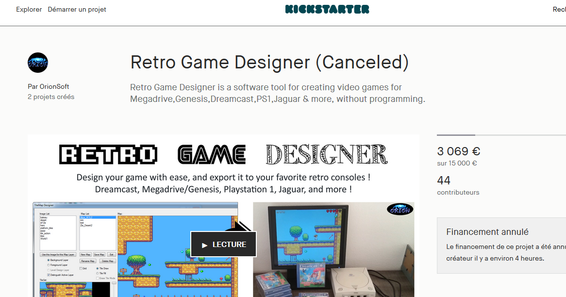 Dreamcast News: Retro Game Designer n'est plus