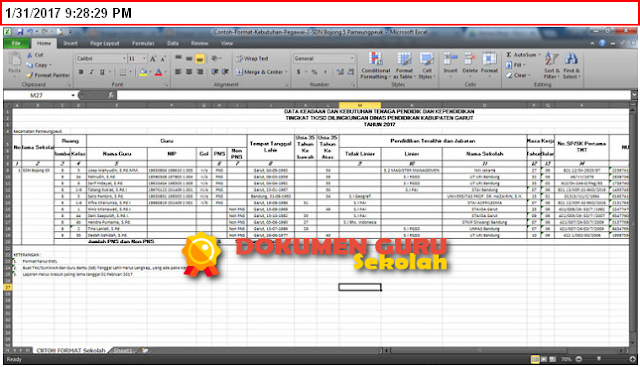 Download Contoh Format Data Keadaan Tenaga Pendidik dan Kependidikan ...