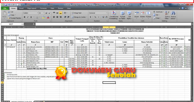 Download Contoh Format Data Keadaan Tenaga Pendidik dan Kependidikan ...