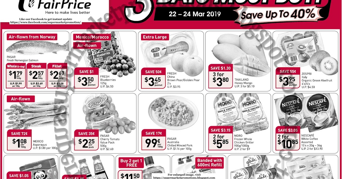 NTUC FairPrice 3 Days Promotion 22 - 24 March 2019 ~ Supermarket Promotions
