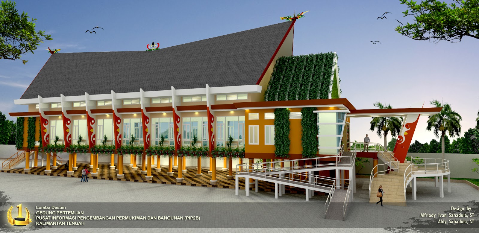 Archi Desain Arsitektur: Juara 1 Lomba Desain PIP2B Gedung Pertemuan ...