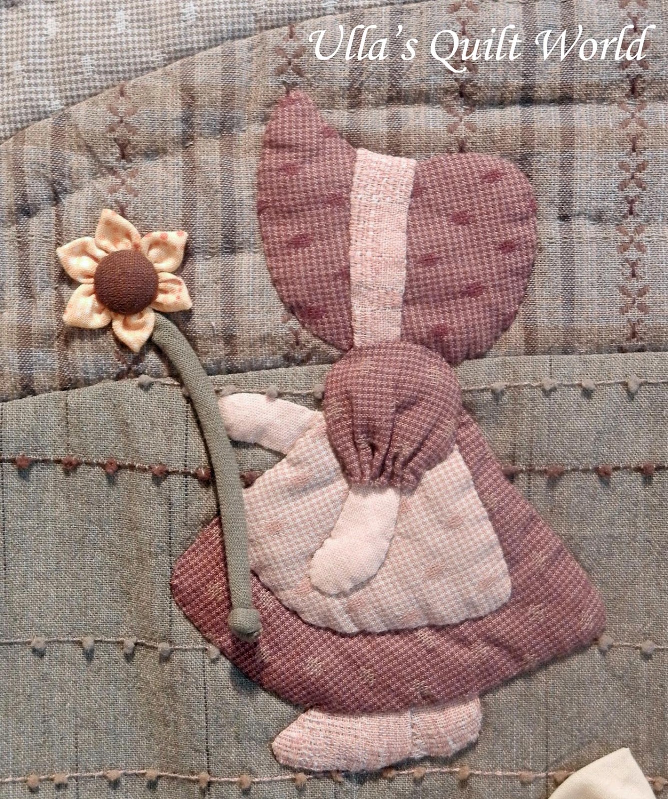 Ulla's Quilt World: Sue Bonnet quilt - wall hanging