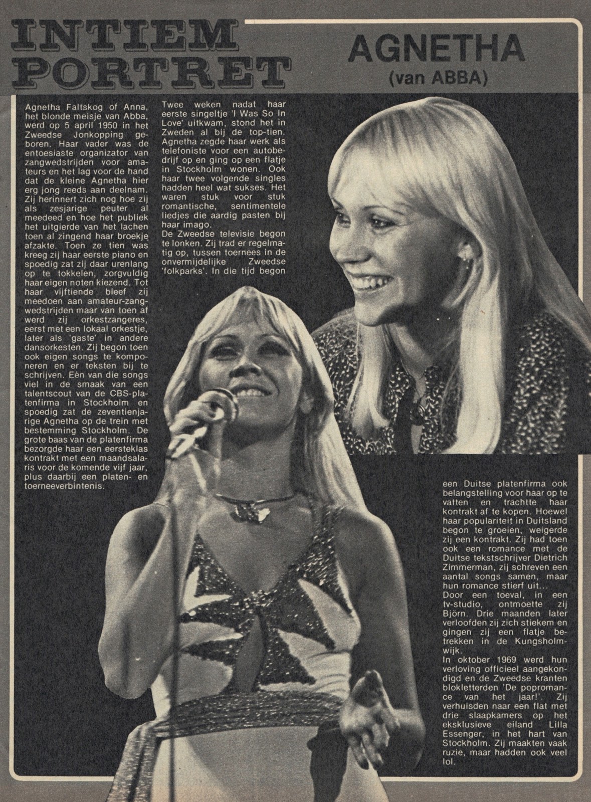 ABBA The Articles: Popshop, June 1977: Intimate portrait, Agnetha (from ...
