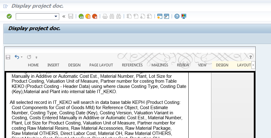 SAP ABAP Central: Add documentation in Custom Program (.docs)