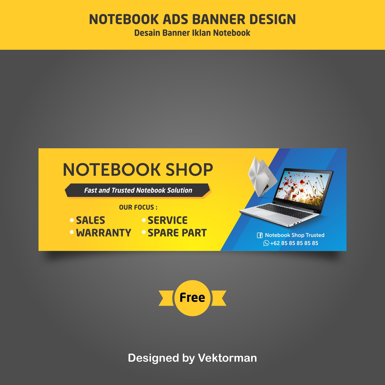 Desain Banner Toko Laptop ~ Vektorman