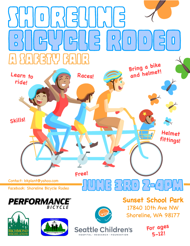 Shoreline Area News: Bicycle Rodeo Saturday for 5 -12 year olds
