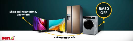 Maybank 促销！SenQ电器折扣RM50 ! 买RM100的电器就可以扣RM50了！ - Leesharing