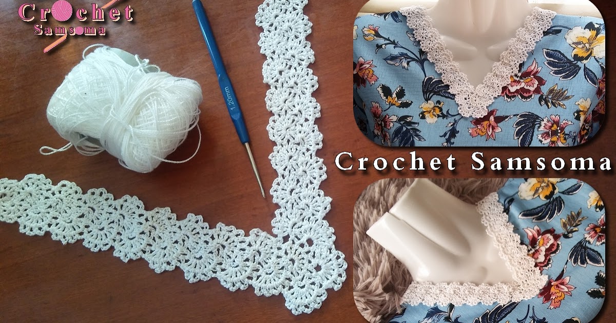 كروشيه صدر فستان على شكل دانتيل / كروشيه كولة رقبة / Crochet collar ...