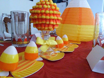 Halloween Candy Corn Dinner Party with Lots of DIY Crafts