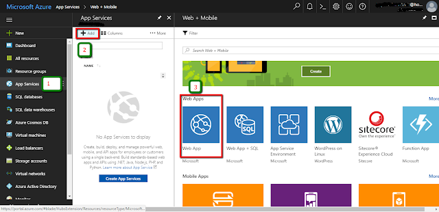 Create WebApp in Microsoft Azure.
