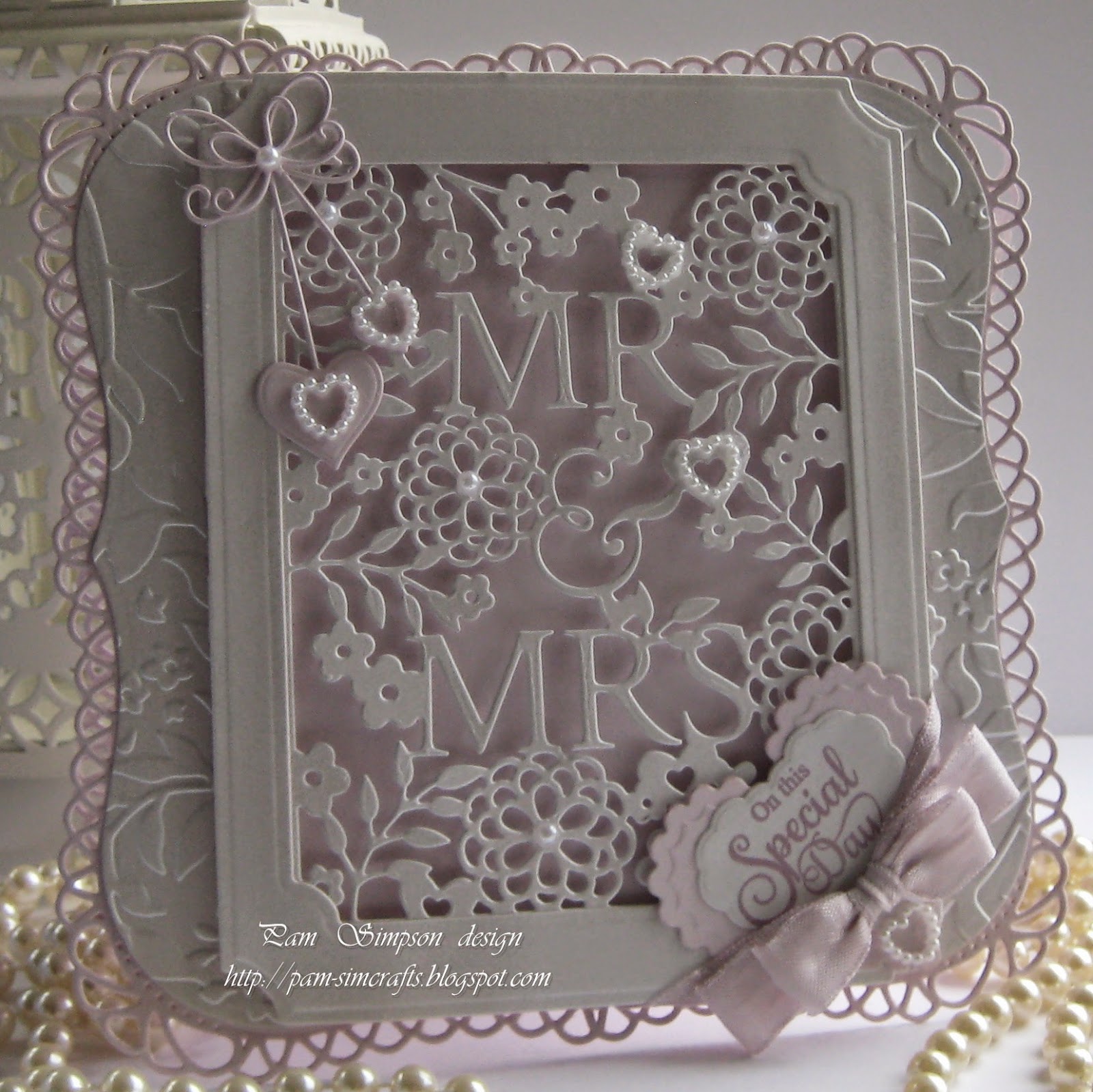 pamscrafts: Simple wedding Card.