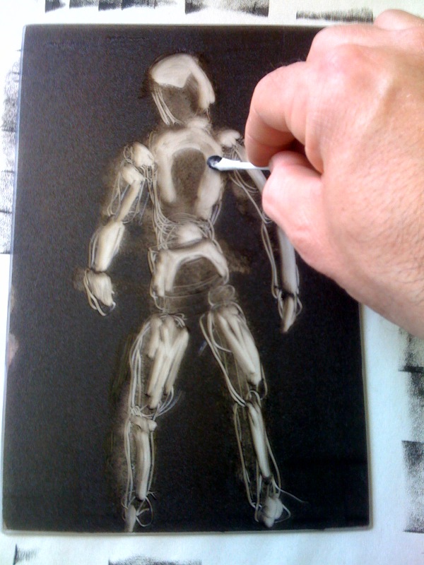 Monotype Printmaking: quick subtractive monotype (figure)