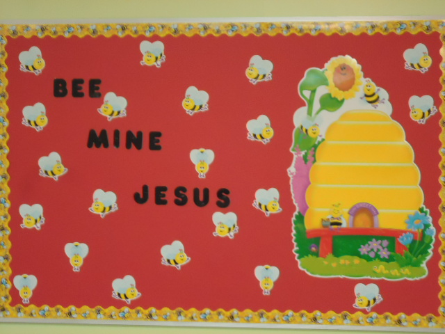 Church House Collection Blog: Valentine "Bee Mine Jesus" Bulletin Board