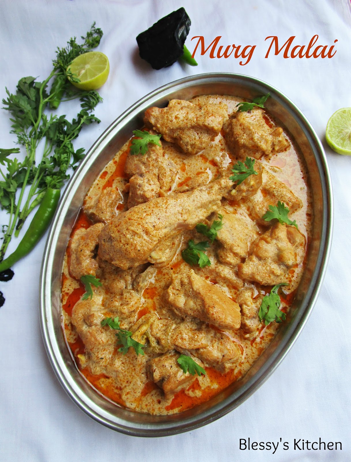 Blessy's Kitchen: Murgh Malai Curry/ Smoked Murg Malai Curry/ Mughlai ...