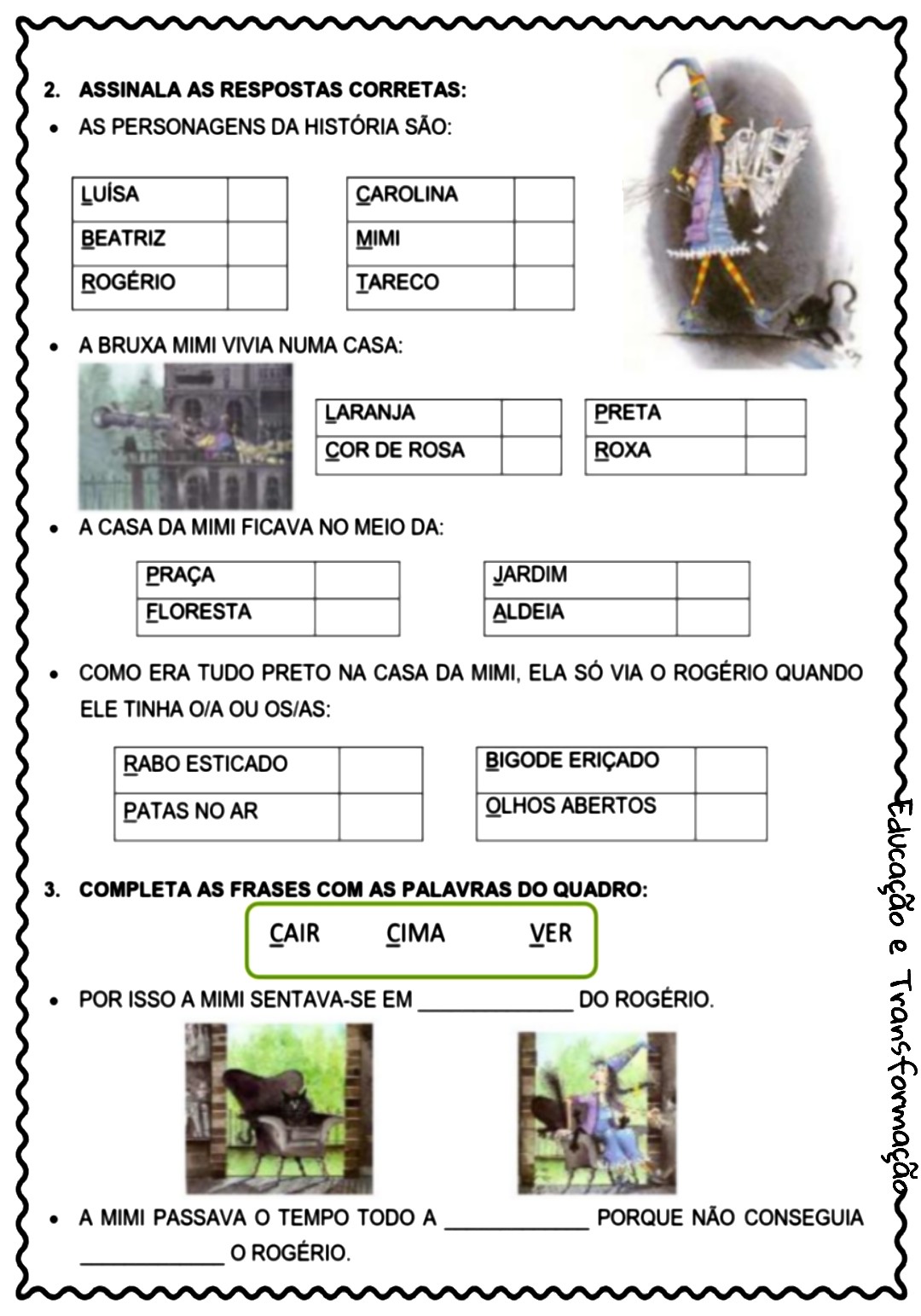 Sequência didática do livro: A bruxa Mimi ~ Atividades para Jardim