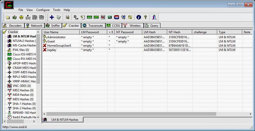 recovery windows passwords using cain and abel | way2backdoor