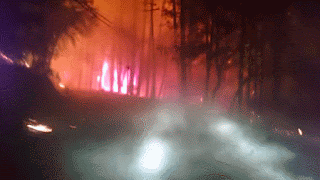 Sociolatte: Driving through a forest fire at night looks like a hell-scape