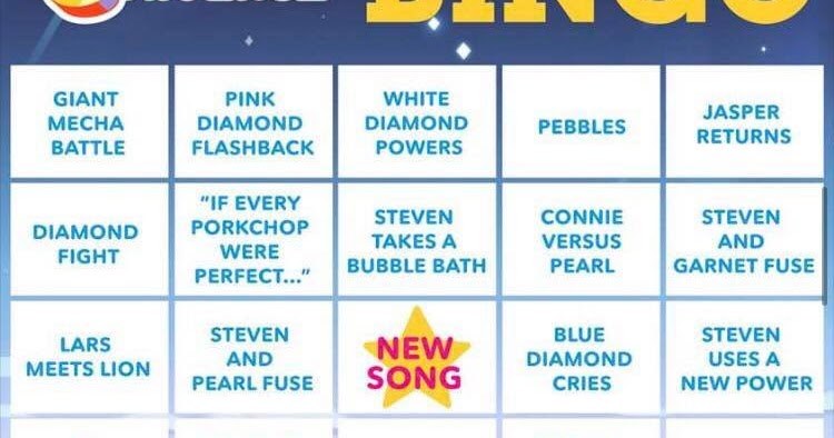 Beach City Bugle: Cartoon Network unveils Bingo Card for "Battle of ...