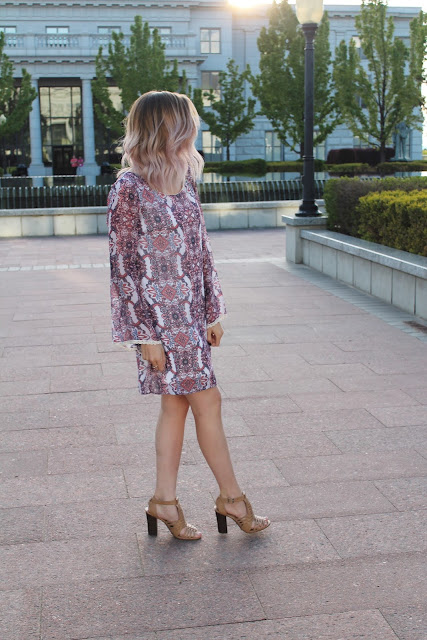 Spring Shift Dress - Arrows & Apricots