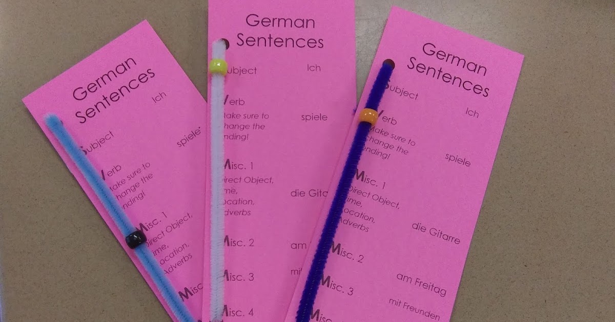 The German Sektor: Word Order Bookmarks