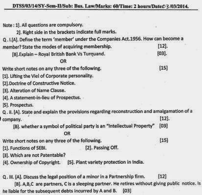 Question Papers Collection: SYBCOM SEM IV EXAM