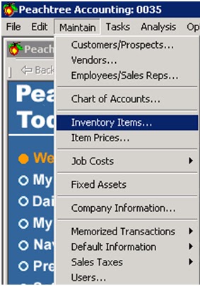 Peach Tree: How to maintain inventory items in Peachtree Software: