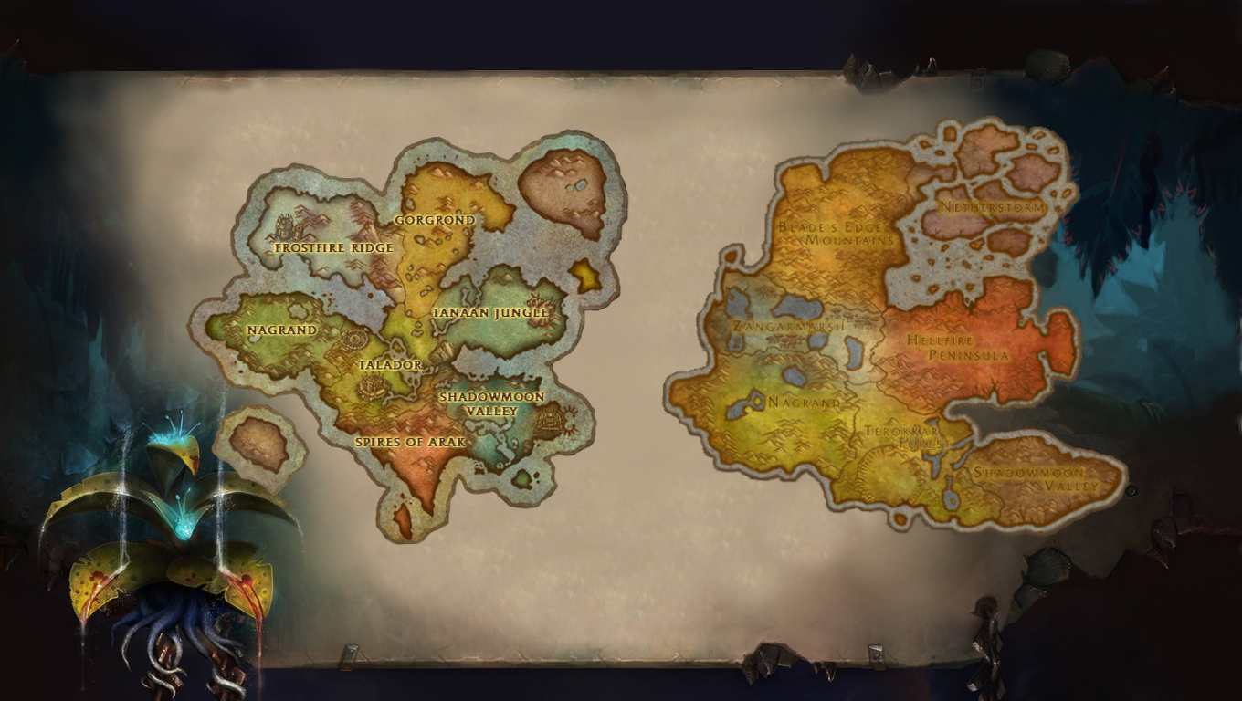 Dreanor compared to the Outlands