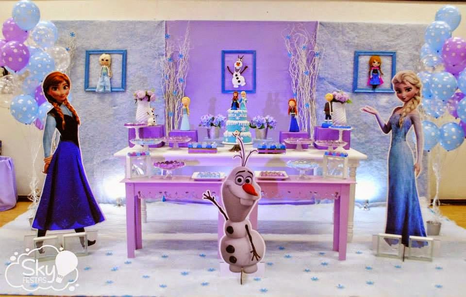 Festa Frozen com as cores rosa, azul e roxo!! — Guia Tudo Festa - Blog ...