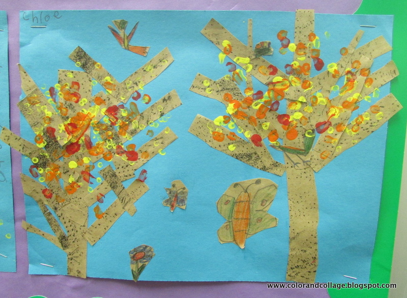 Color, collage, and much more: Autumn tree collages