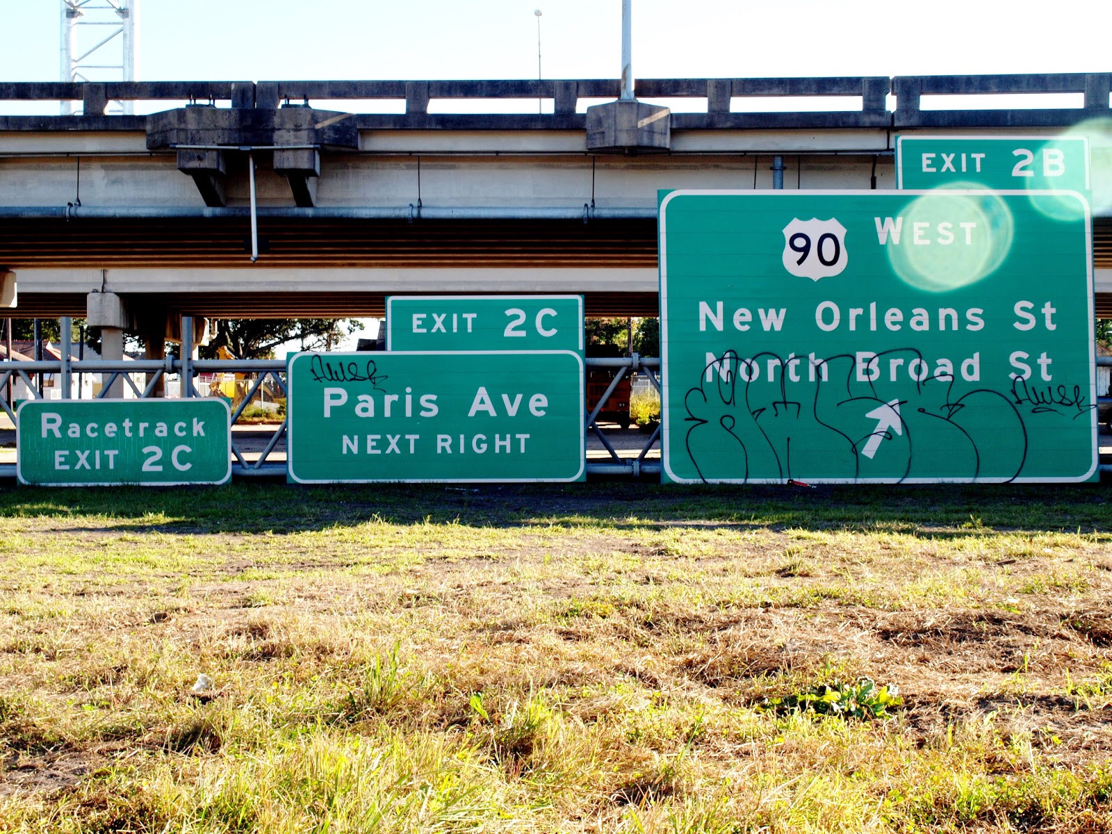 angels and people, life in New Orleans: retired I-610 exit signs for ...