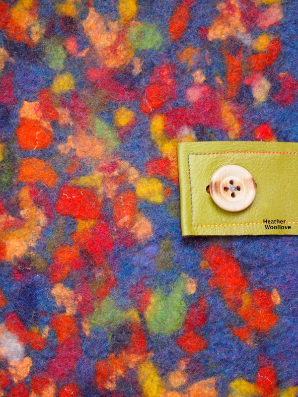 Wool love-functional fiber art: Pre-Felt 'Confetti' Book Cover- Part 2 of 2