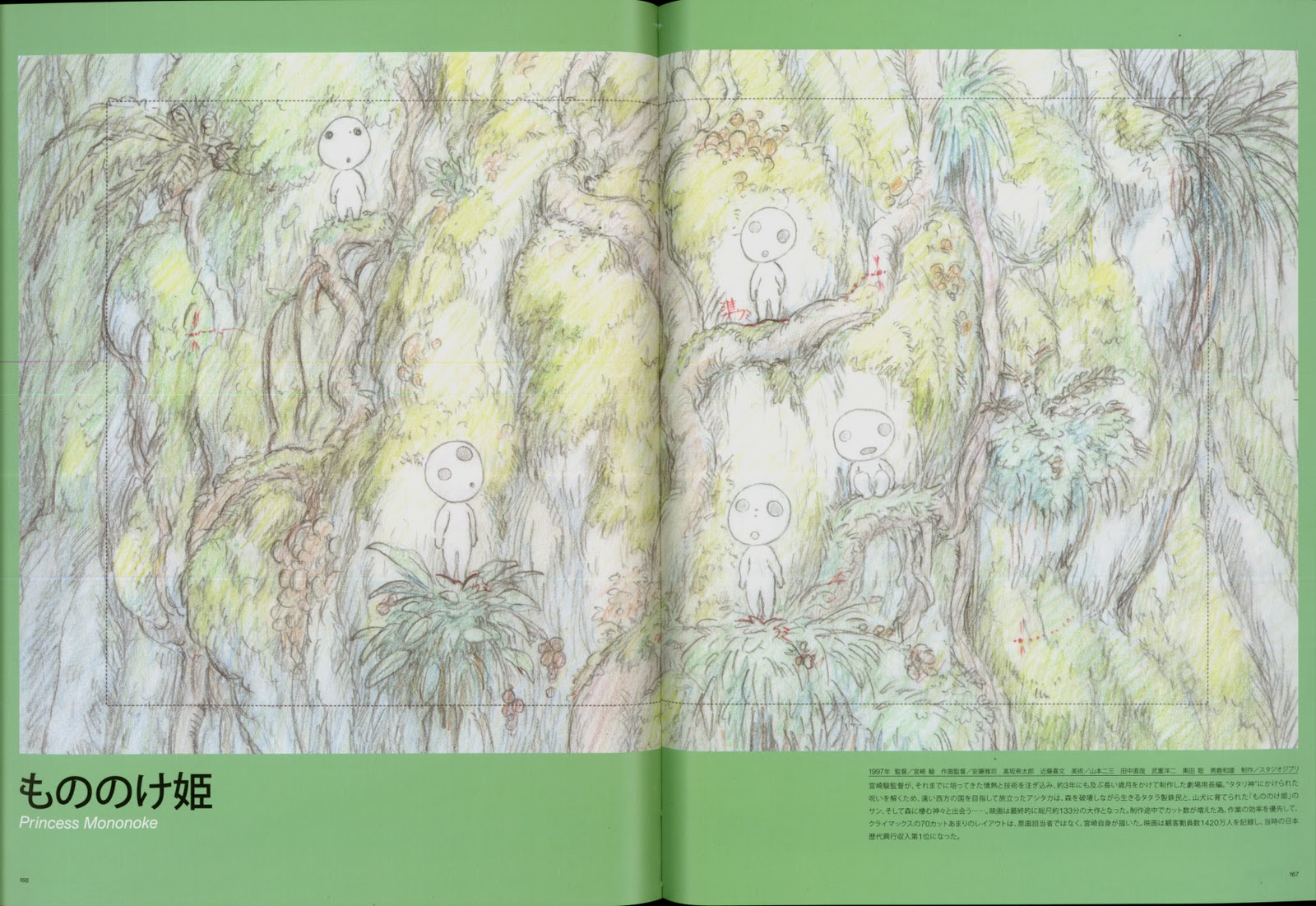 Living Lines Library: もののけ姫 / Princess Mononoke (1997) - Layout Design