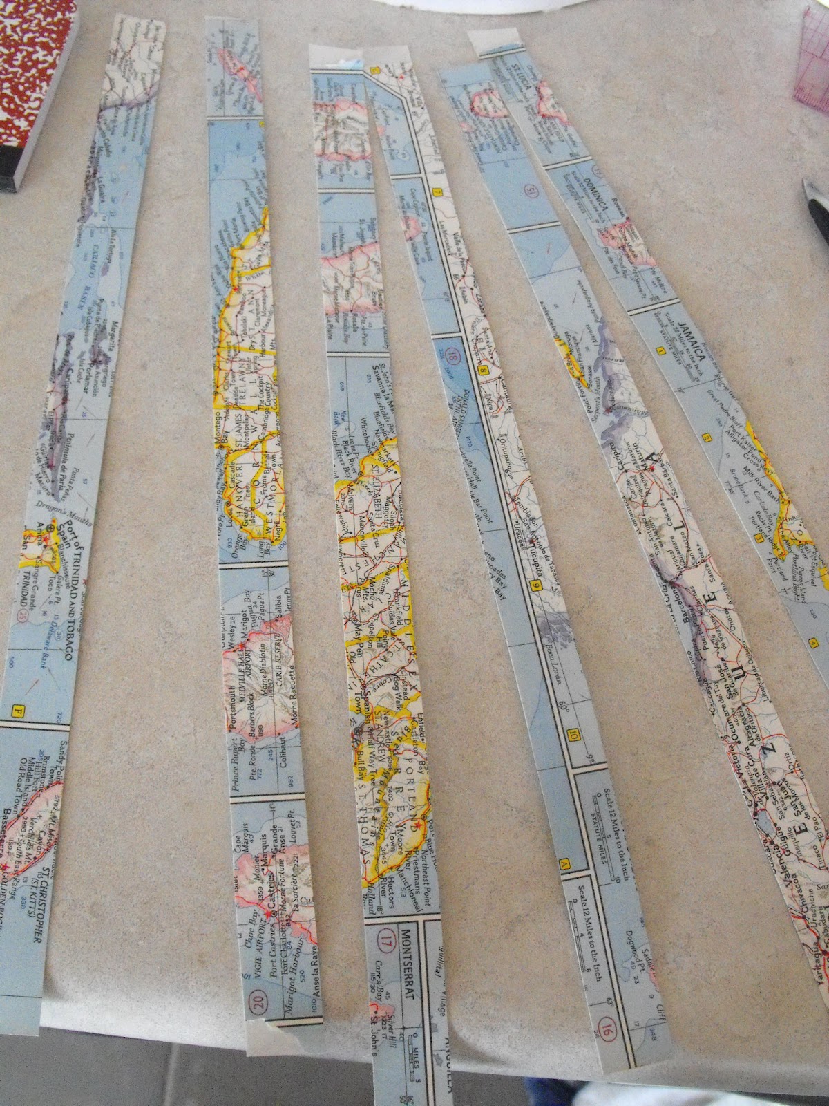 Ruby Murrays Musings: Ways with Vintage Maps - Washi Tape Tutorial