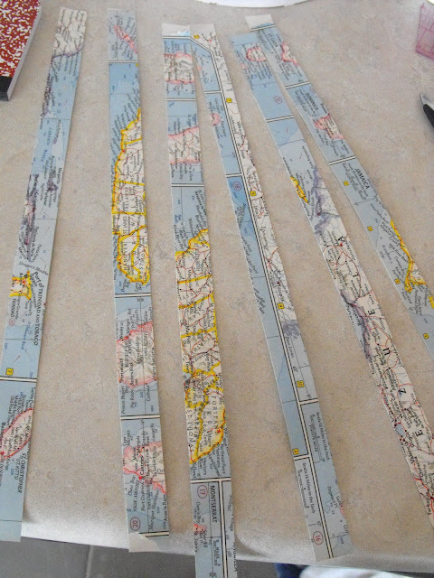 Ruby Murrays Musings: Ways with Vintage Maps - Washi Tape Tutorial