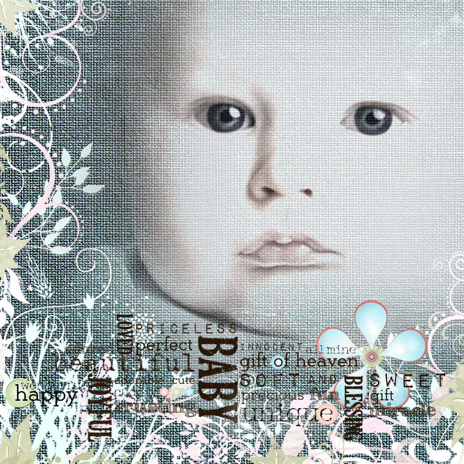Jennifer Fehr Designs: My Baby Layout - Using the Whimsical Flowery ...