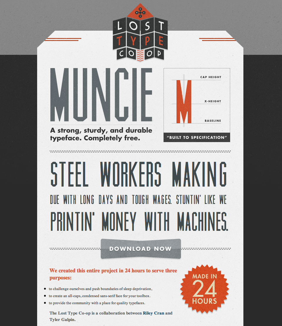MR. MULE's TYPOGRAPHIC SHOWROOM AND EMPORIUM: LOST TYPE-Muncie font ...
