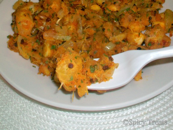 Spicy Treats: Tapioca Masala / Kappa / Cassava Stir Fry