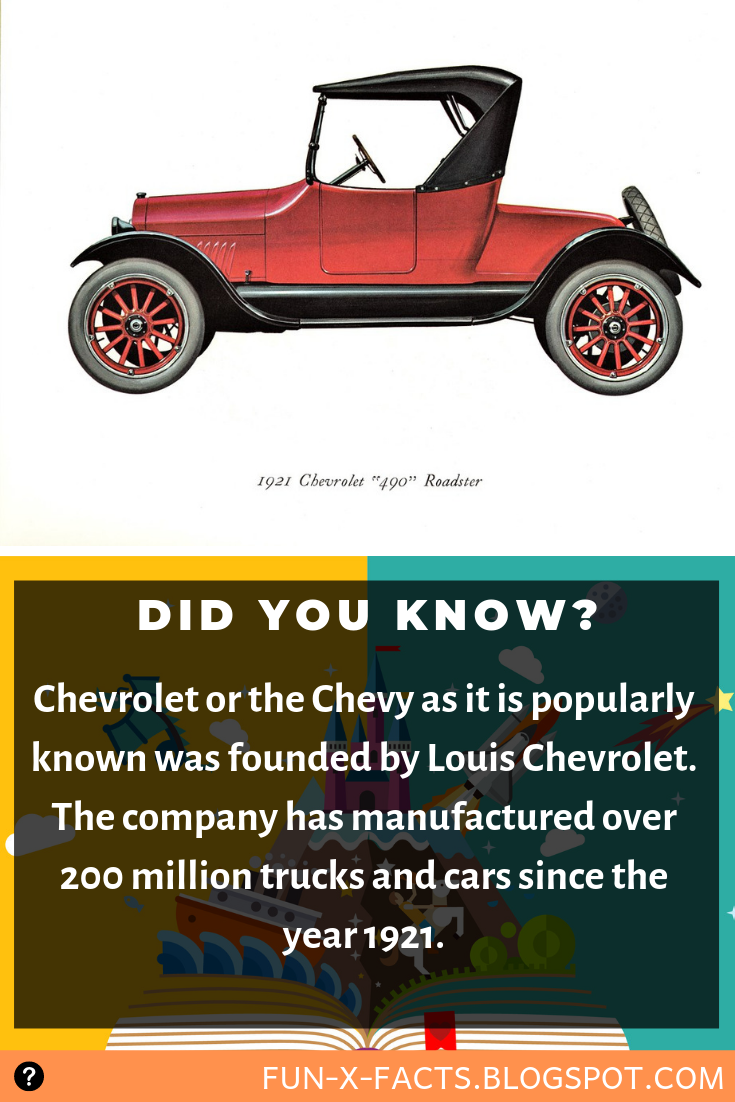 Chevrolet or the Chevy as it is popularly known was founded by Louis ...