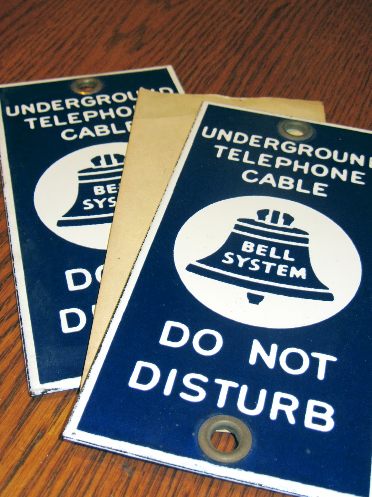 Retro Salvage Garage: Bell Phone System cable signs.