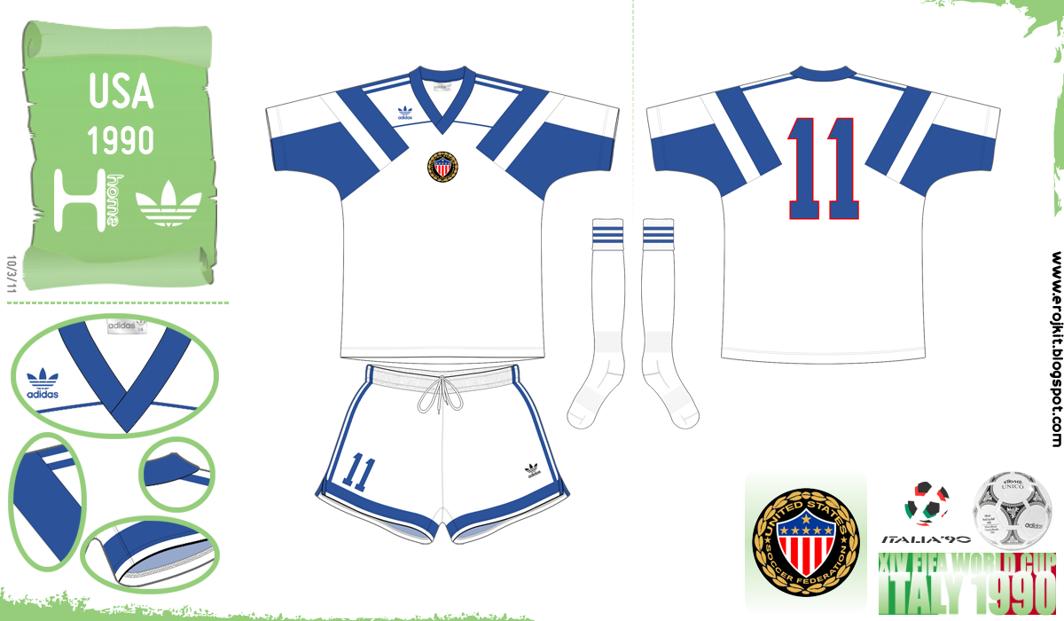 Kit Design, by eroj: 1990 Estados Unidos (Home e Away)