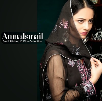 Amna Ismail Semi Stitched Chiffon Collection 2015-16 - Pakistani Suits ...