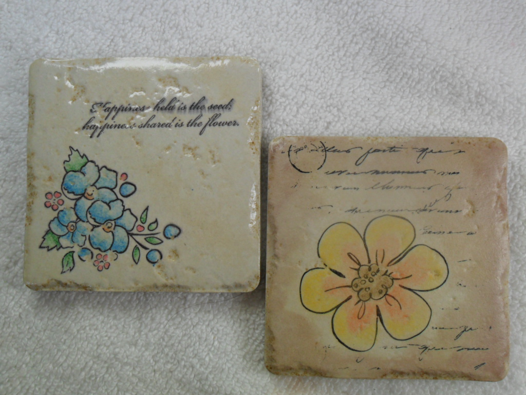 Stampin Rainbow: Stamped Tile Coasters