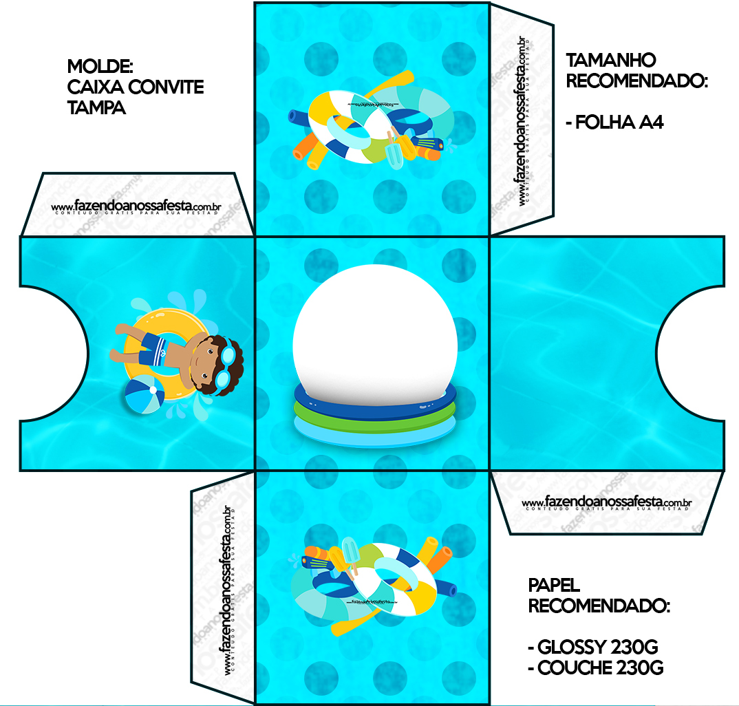 Brunette Boy Pool Party: Free Printable Boxes. - Oh My Fiesta! in english