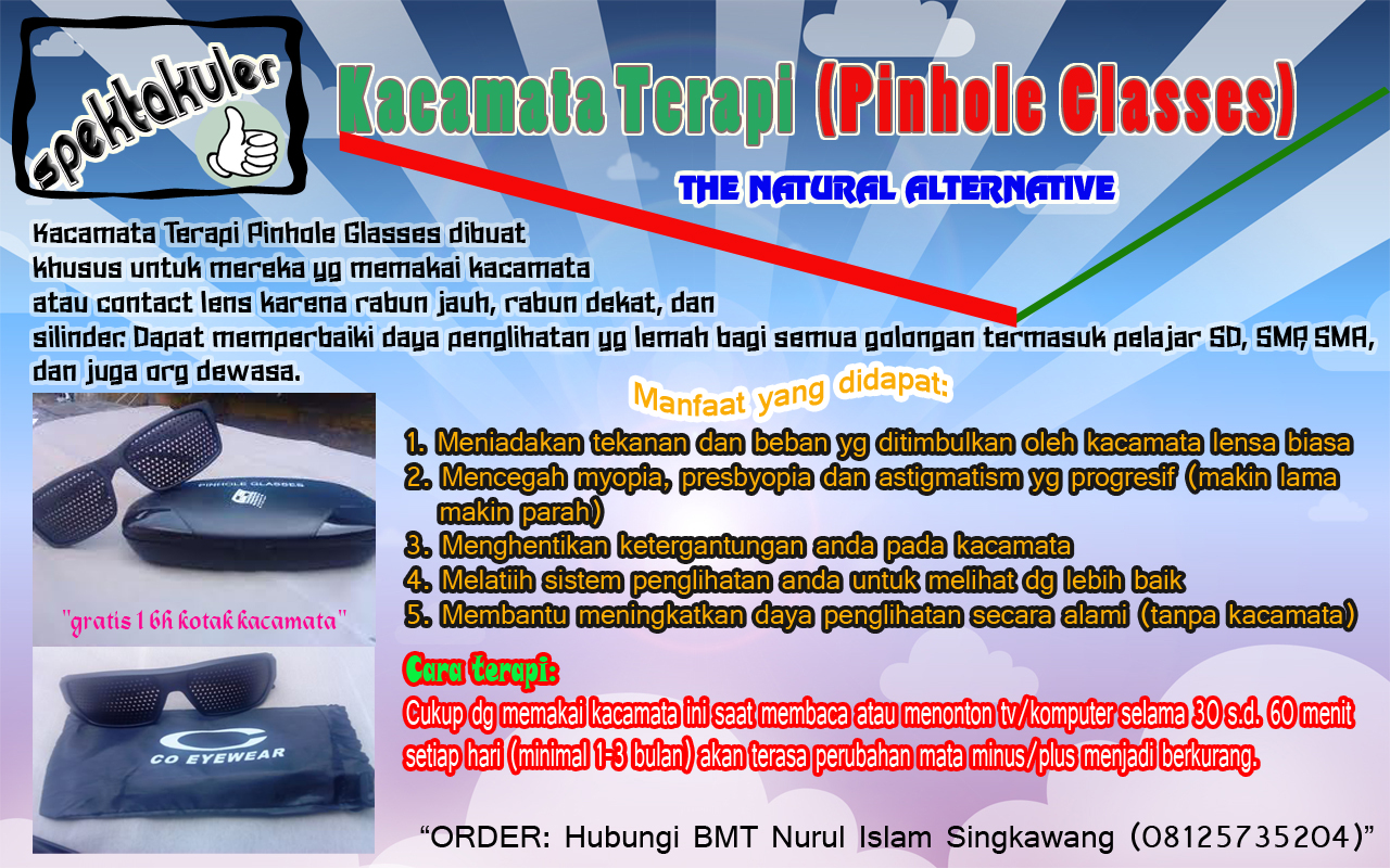 BMT NURUL ISLAM SINGKAWANG: Kaca Mata Terapi (Pinhole Glasses)