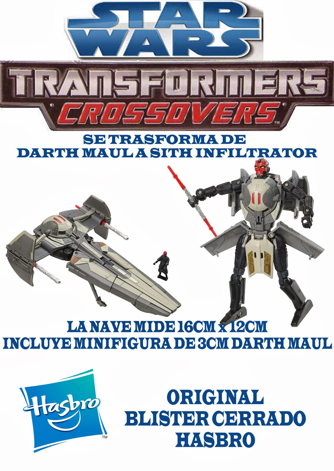 Juguetería León: TRANSFORMERS STAR WARS DARTH MAUL SITH INFILTRATOR