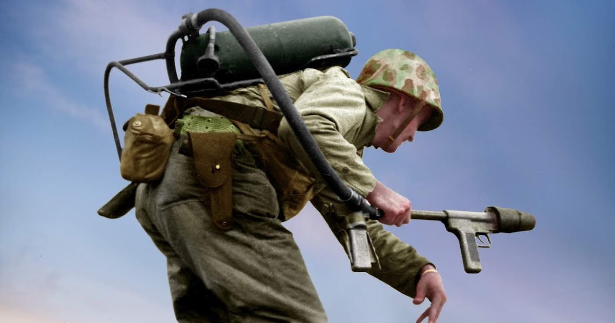 Colors for a Bygone Era: A U.S. Marine flamethrower, one of the many ...