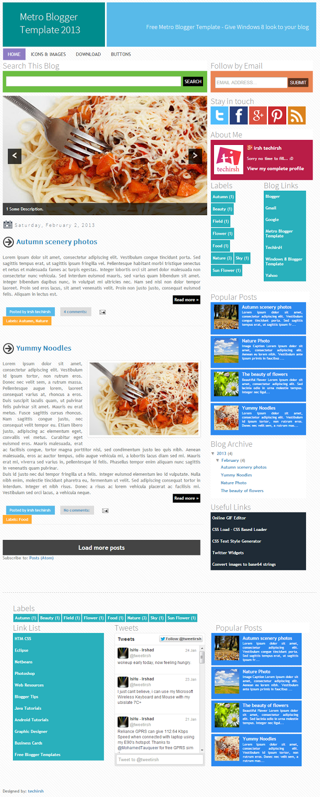 Metro Blogger Template 2013 - Free Windows 8 Inspired Blogger Template ...